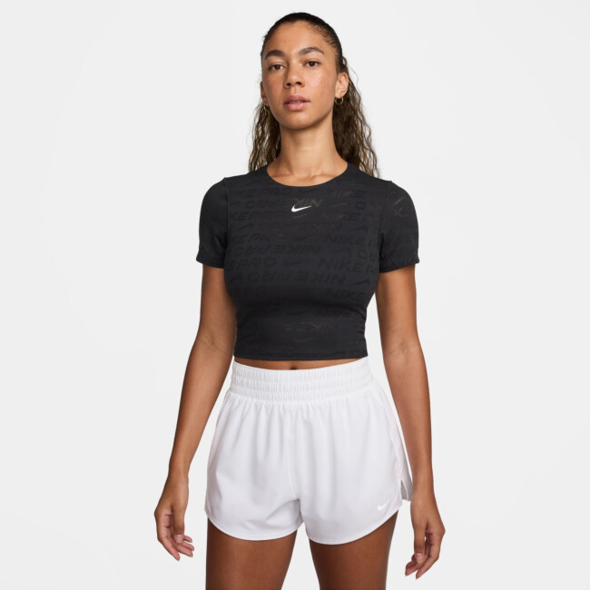 NIKE PRO WOMEN'S DRI-FIT SHORT-SLEEVE CROPPED JACQUARD TOP | Särgid ja ...