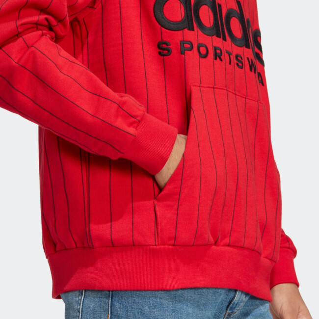ADIDAS MEN'S PINSTRIPE FLEECE HOODIE | Dressipluusid | Sportland
